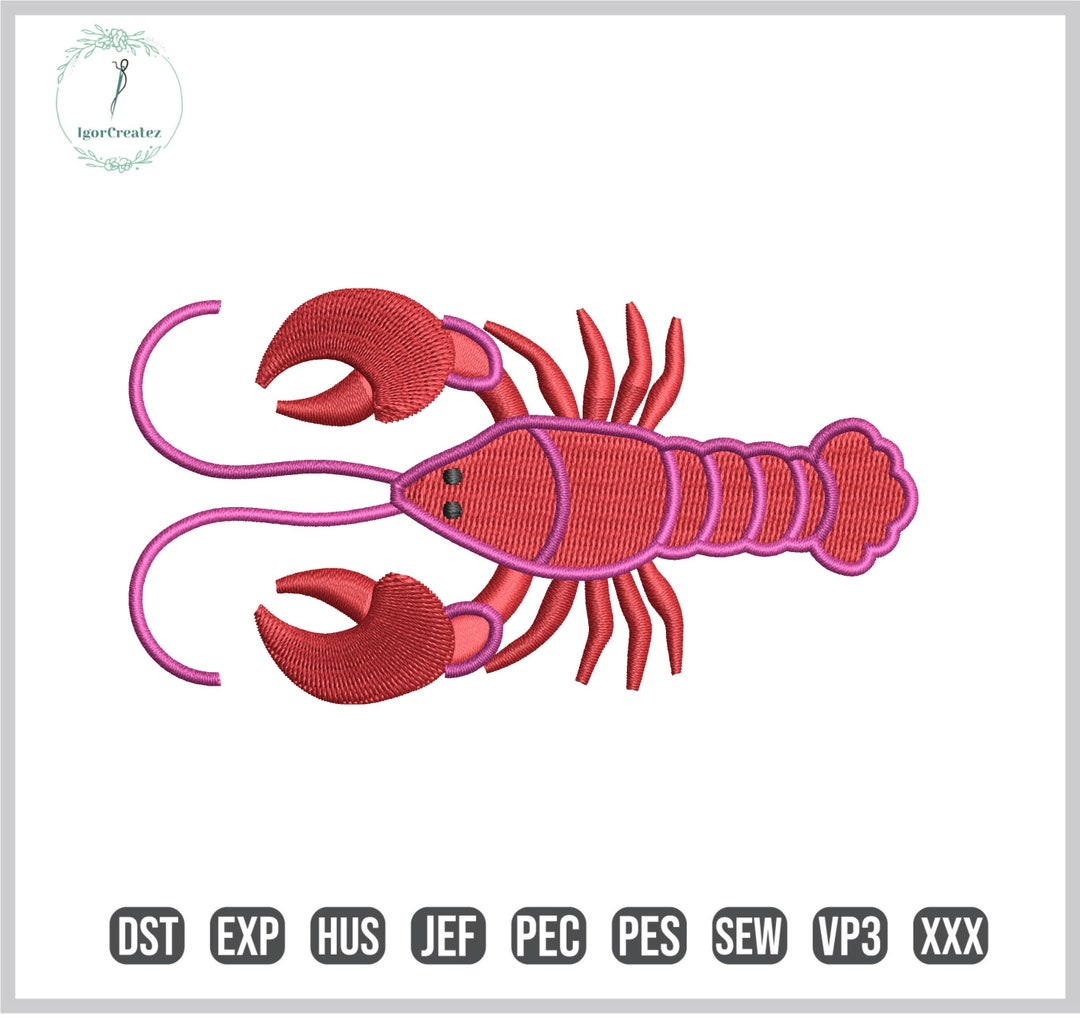 Lobster Embroidery, Sea Animals Designs, Machine Embroidery, Crab ...
