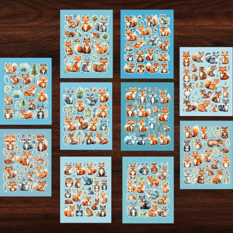 149 FALL STICKERS Woodland Animals PNG Autumn Pumpkin Thanksgiving ...