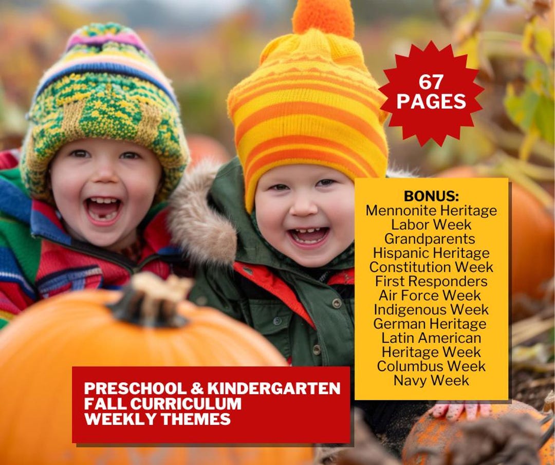 FALL PRESCHOOL KINDERGARTEN Daycare Curriculum Sep Oct Nov 2024 Weekly ...