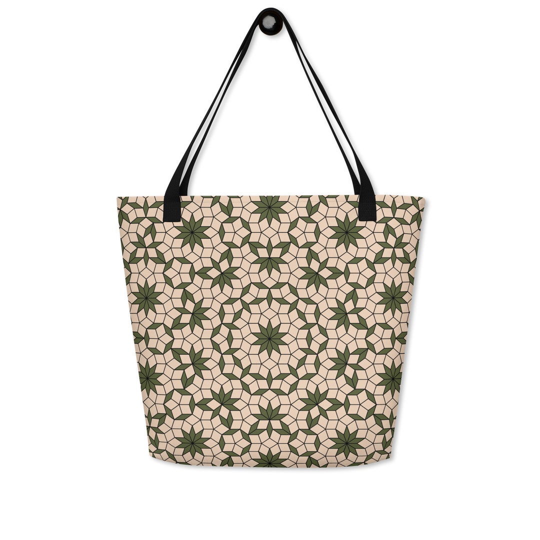 5-fold Geometric Penrose Tile Pattern Tote 1 Whimsical Two-sided ...