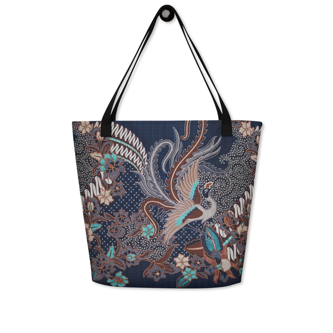 Batik Tapered Tote 2 - Printed Lightweight Fabric Carryall Bag - Etsy