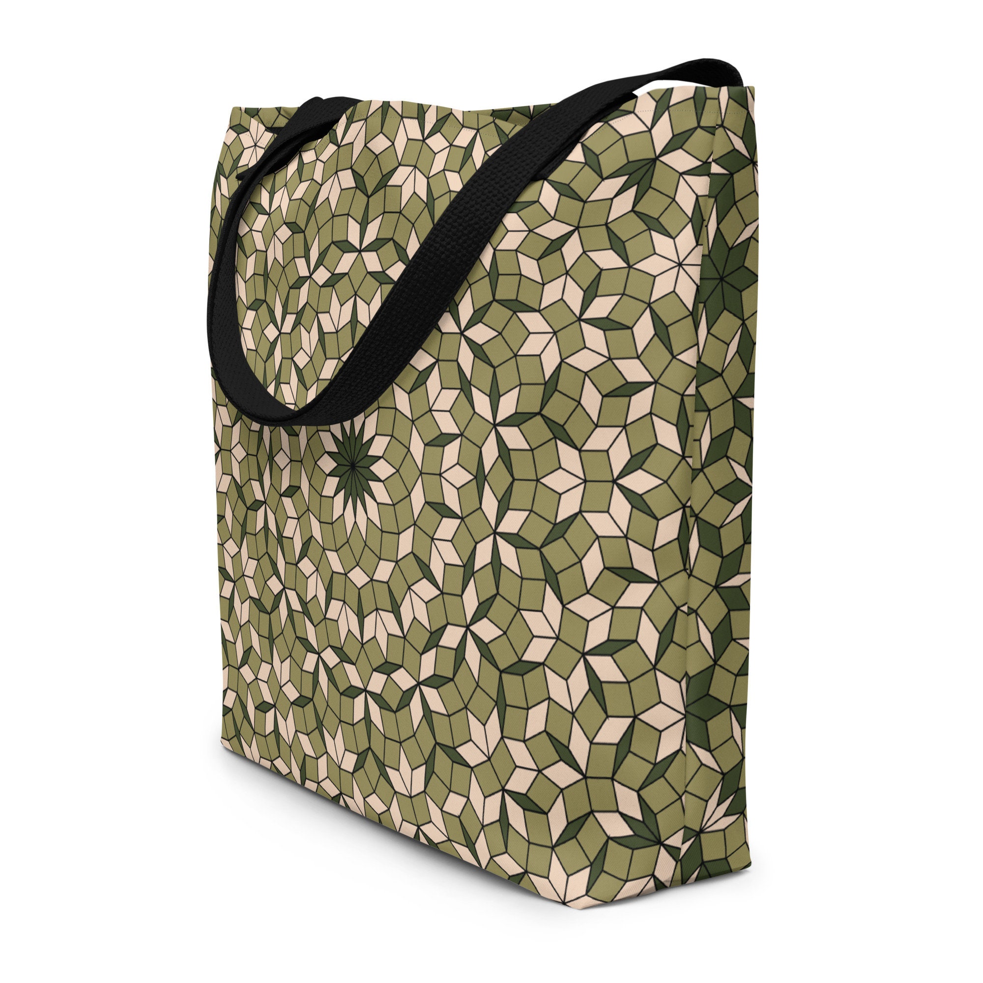 7-fold Geometric Penrose Tile Pattern Tapered Tote 1 printed ...