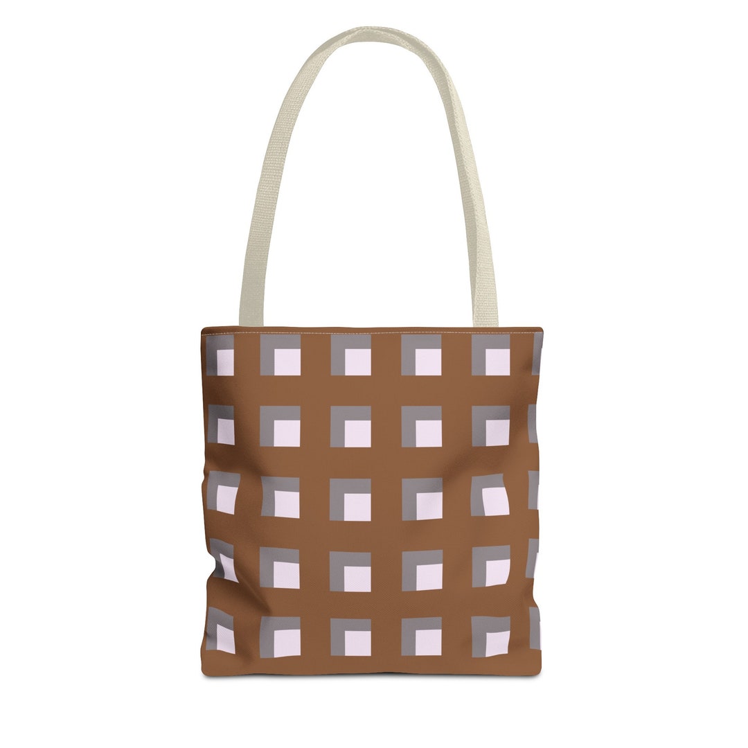Lavender Milk Chocolate Waffle Square Tote Printed Fabric All-purpose ...