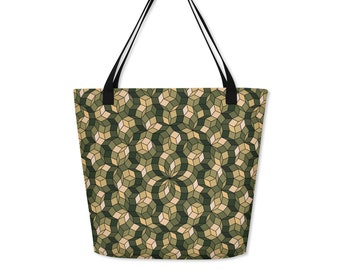 7-fold Geometric Penrose Tile Pattern Tote 1 Whimsical Two-sided ...