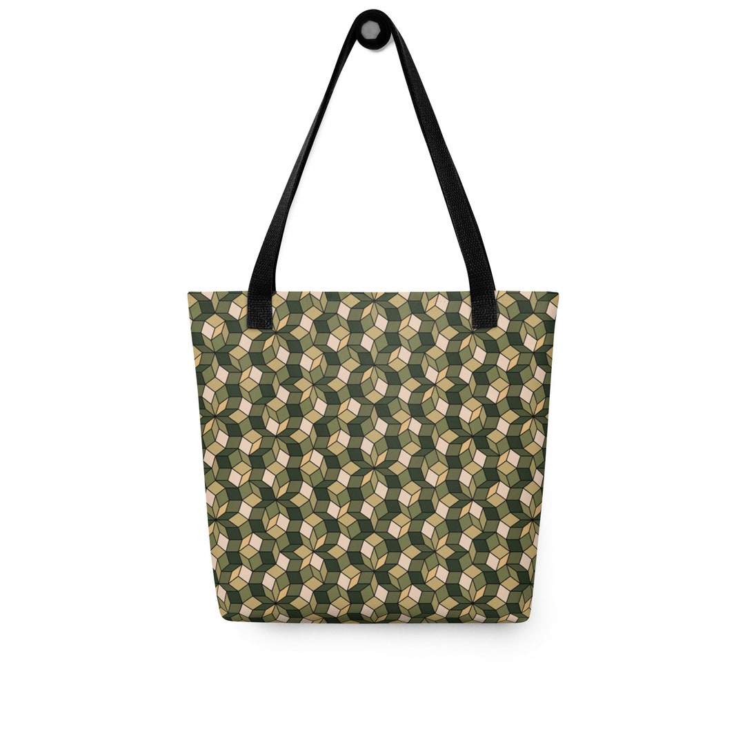 5-point Geometric Penrose Tile Pattern Tote 2 Whimsical Printed Fabric ...