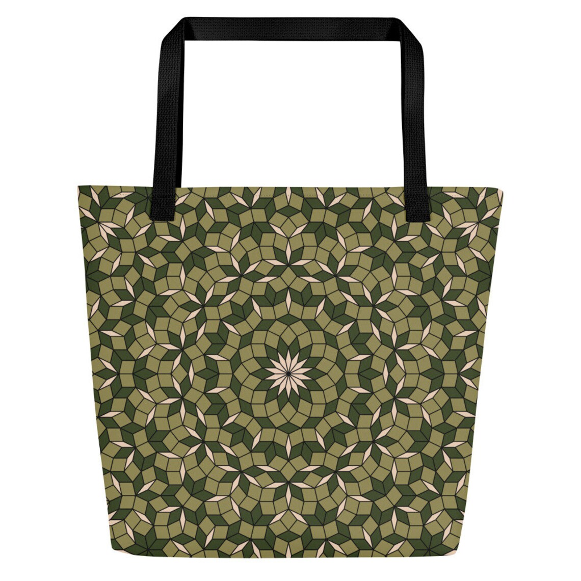 7-fold Geometric Penrose Tile Pattern Tote 1 Whimsical Two-sided ...