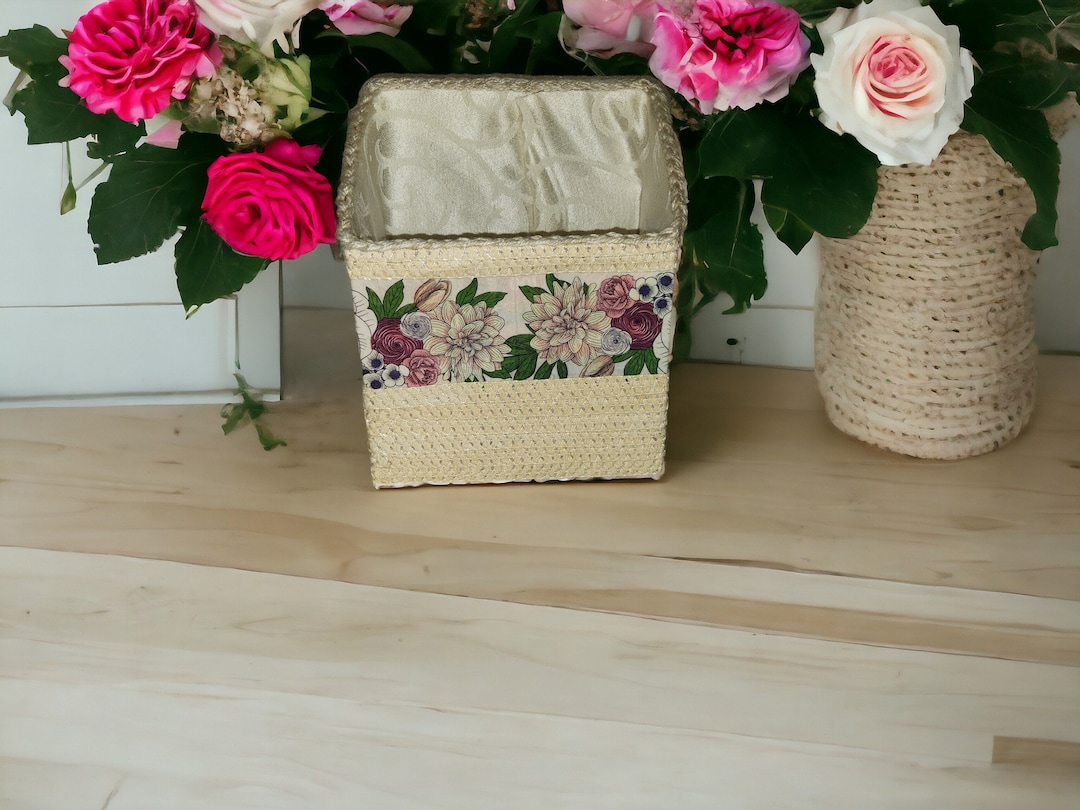 Handmade Container With Flower Pattern - Etsy