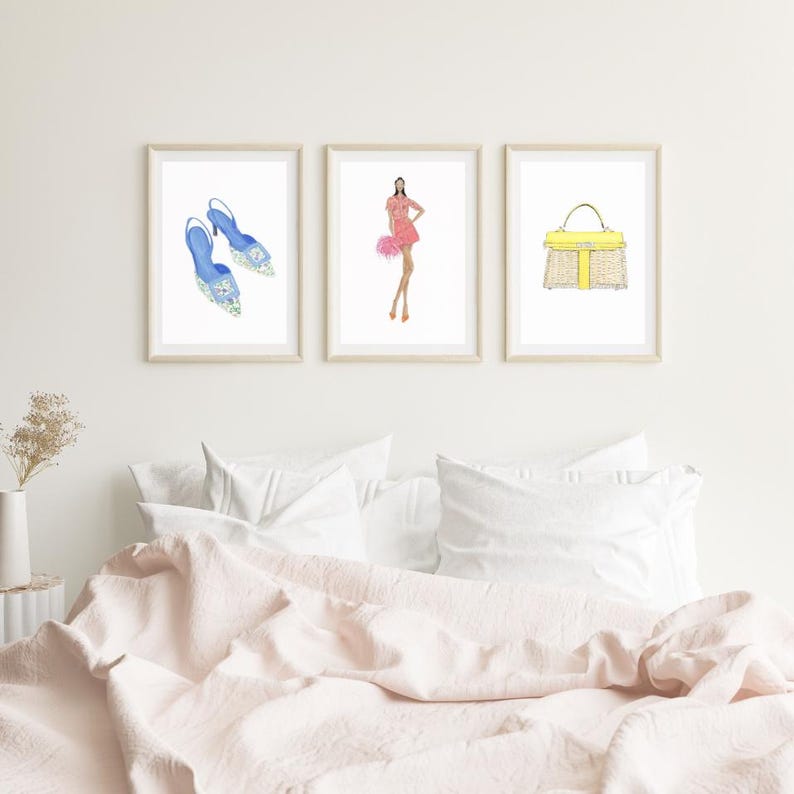 Pink Outfit of the Day Fashion Illustration Print (fashion Drawing ...