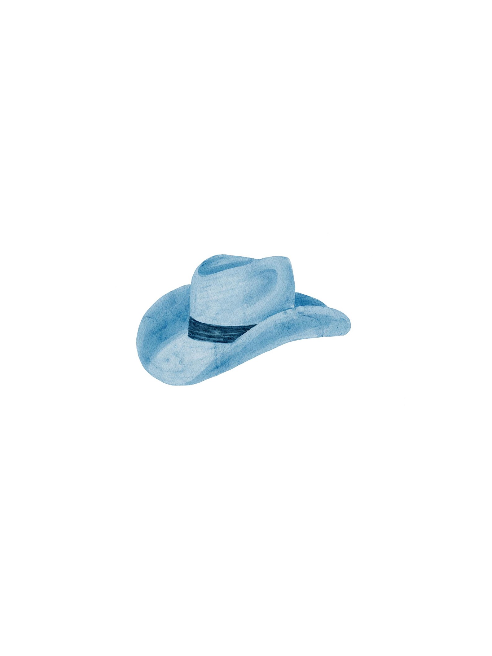 Blue Cowboy Hat Watercolor Art Print, Western Decor (8x10") - Etsy