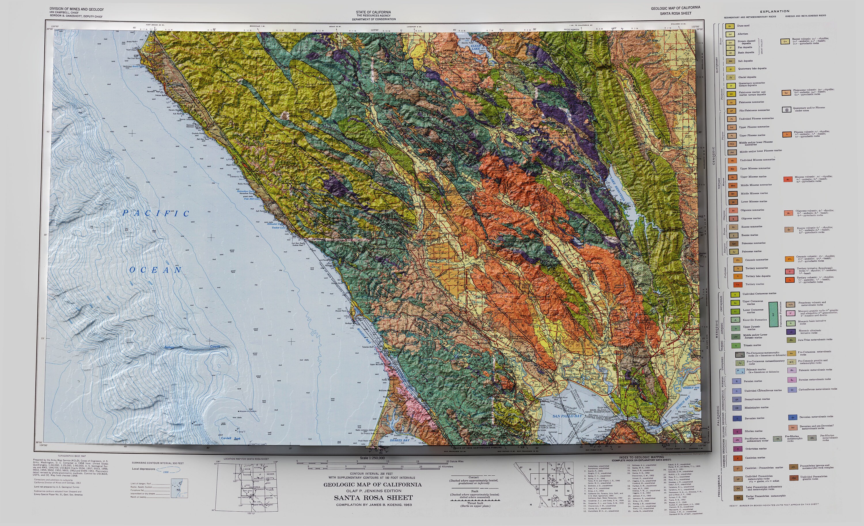 Geologic Map of California - Santa Rosa; Sonoma County - Etsy