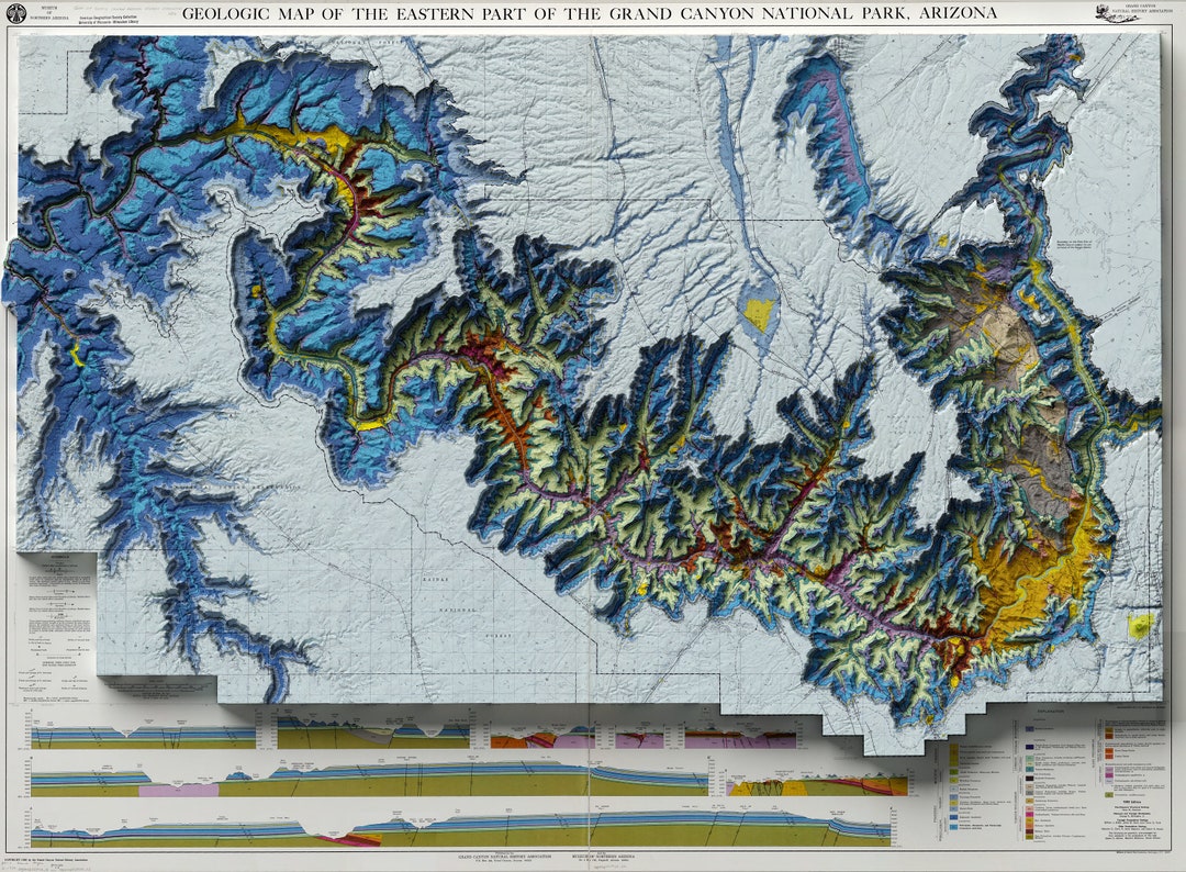 Geologic Map of the Grand Canyon - Etsy