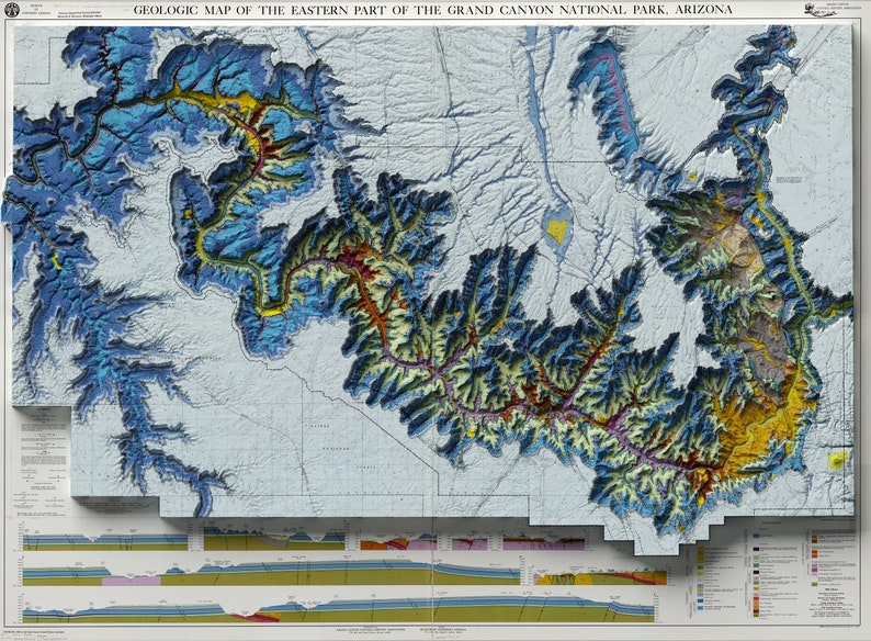 Geologic Map of the Grand Canyon - Etsy