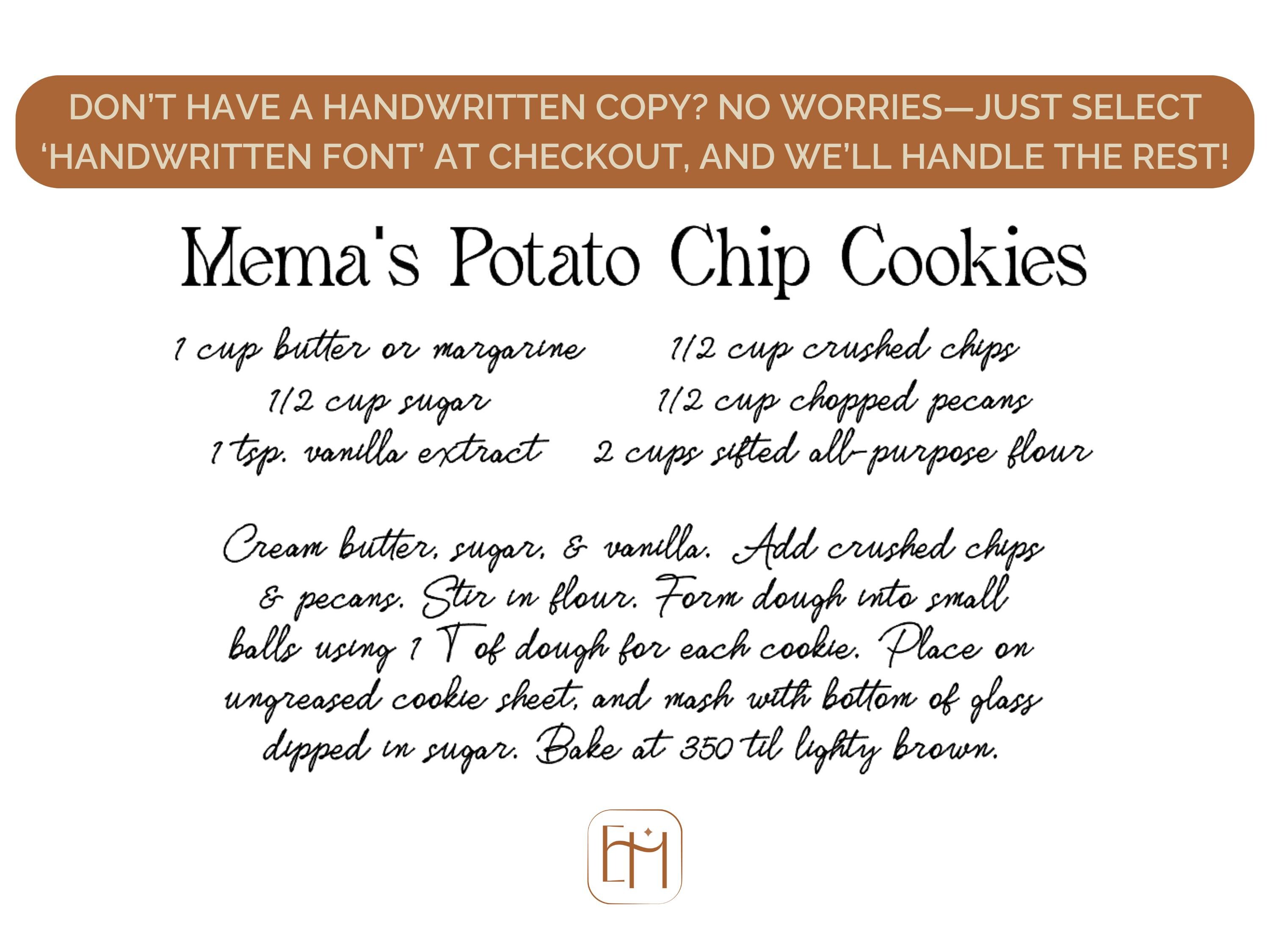Engraved Wooden Recipe Cards | Grandma's Handwritten Recipe | Family ...
