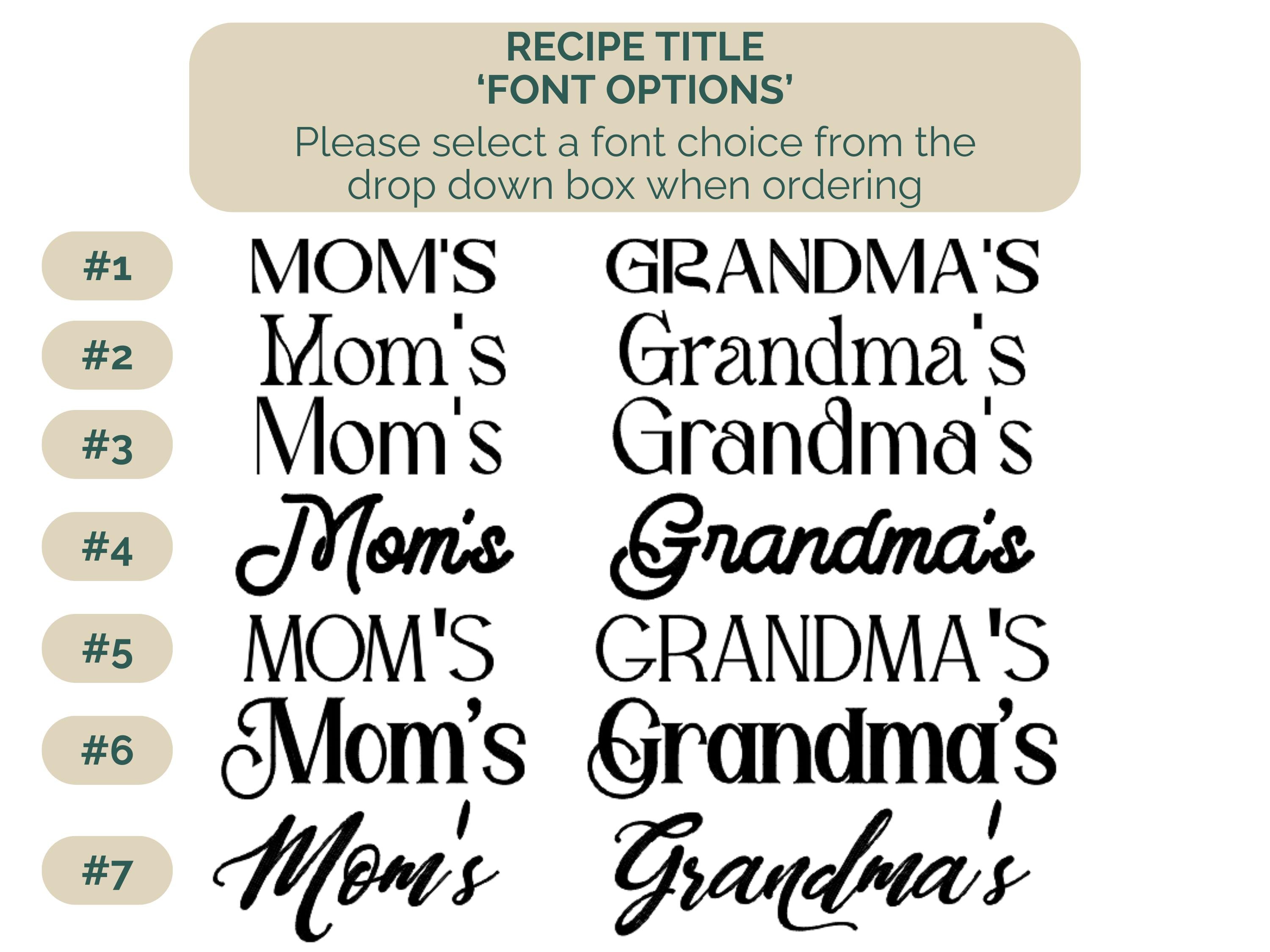 Engraved Wooden Recipe Cards | Grandma's Handwritten Recipe | Family ...