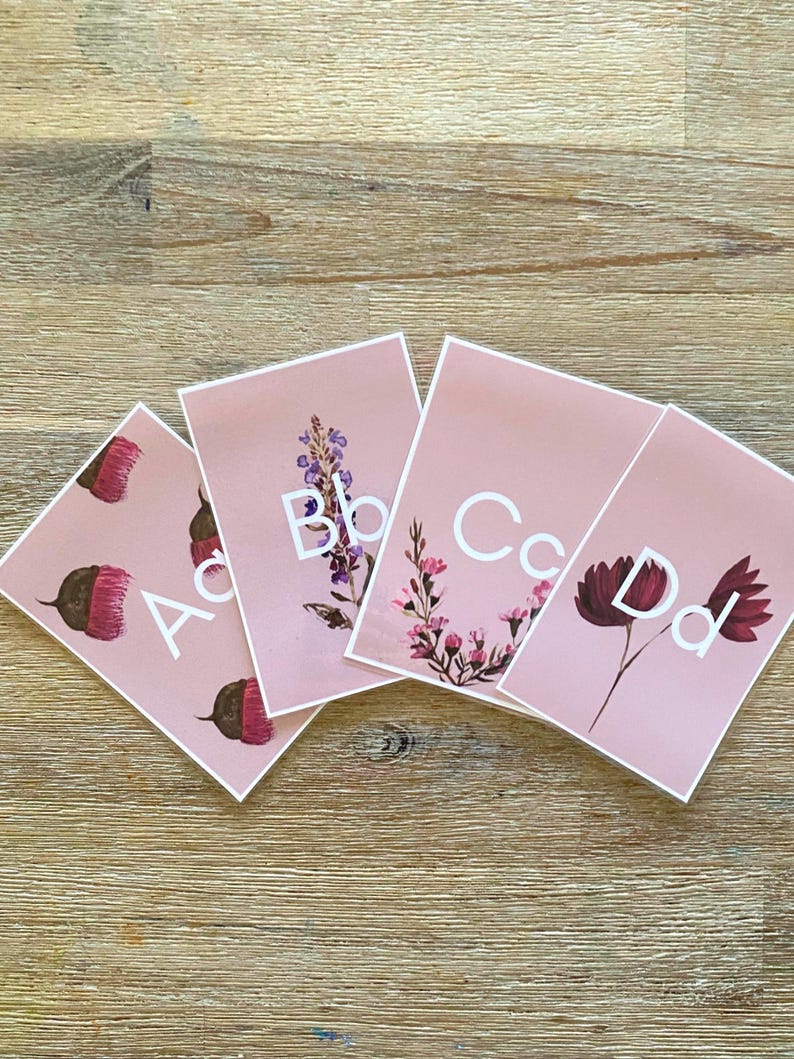 ABC Blossom Alphabet Flashcards | Printable Floral Letter Cards for ...