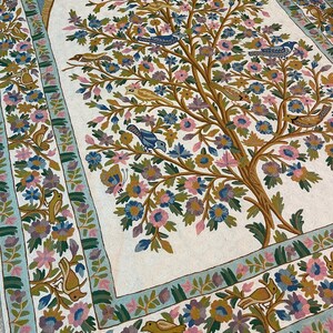 Hand-embroidered "tree of Life" Area Rug or Tapestry, Floral Tapestry ...