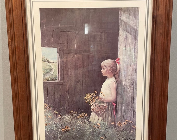 Vintage Adolph A Sehring “summer Daydream” Litho Print, Wood Framed ...
