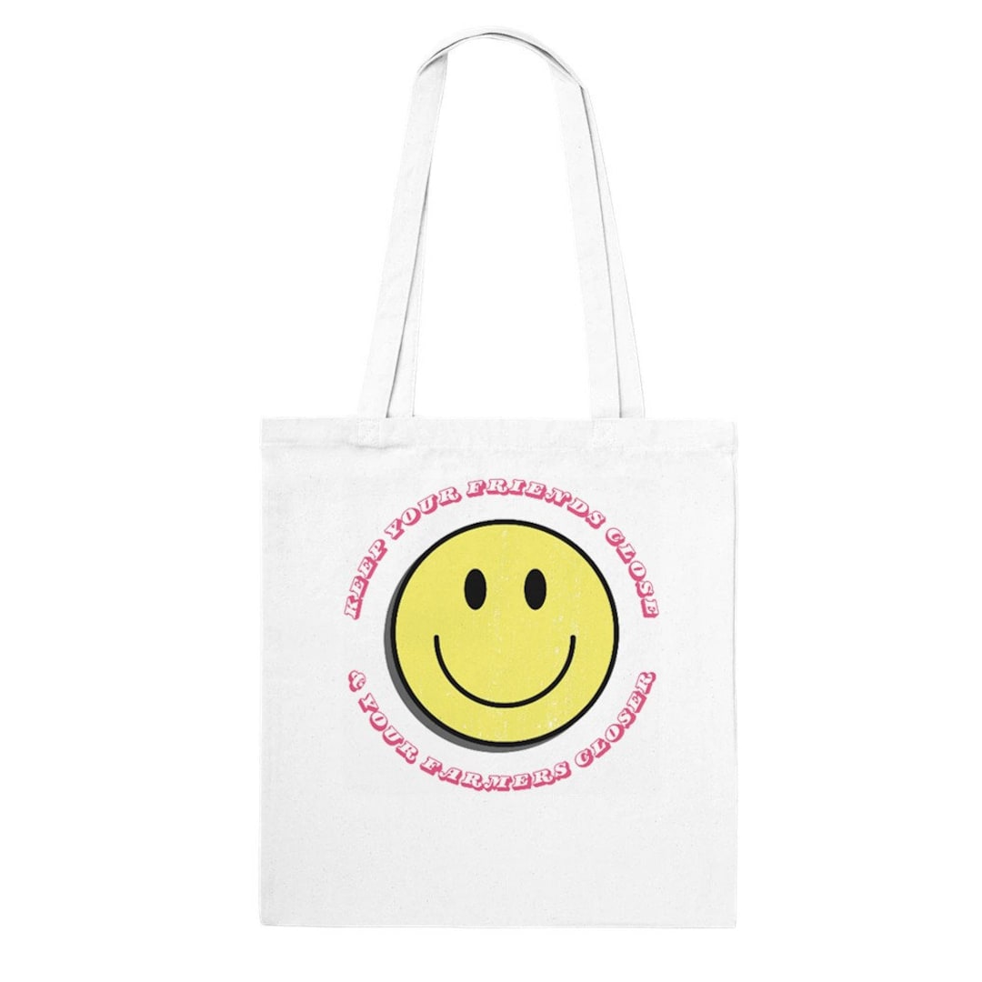 Preppy Art Cute Smiley Farmers Market Cotton Tote Bag - Etsy