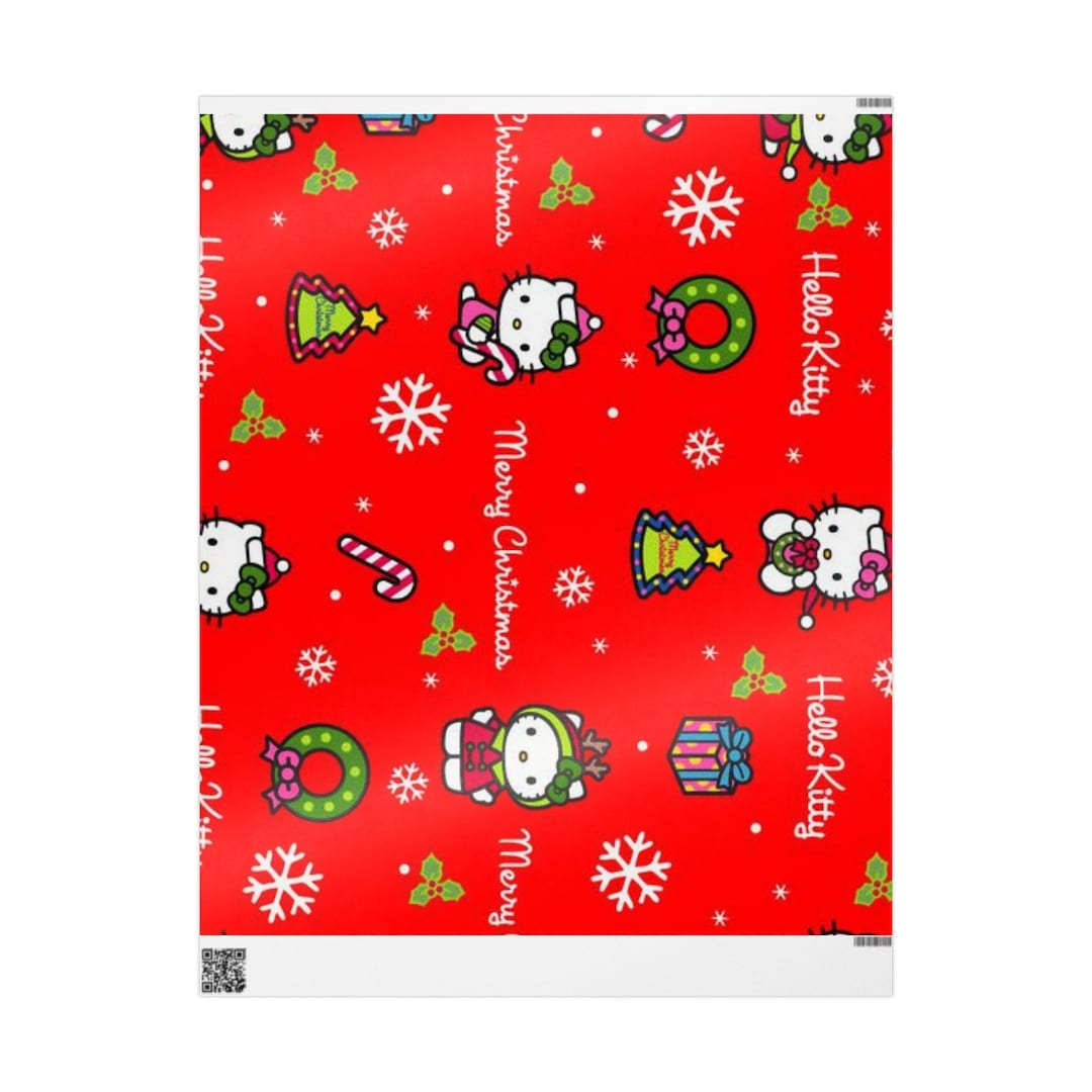 Red Hello Kitty Wrapping Paper Cute Gift Wrap for Holiday Gifts Perfect ...