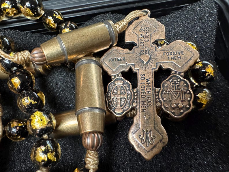 Father Kunkel Bronze-black & Gold St. George Bullet Rosary Christmas ...
