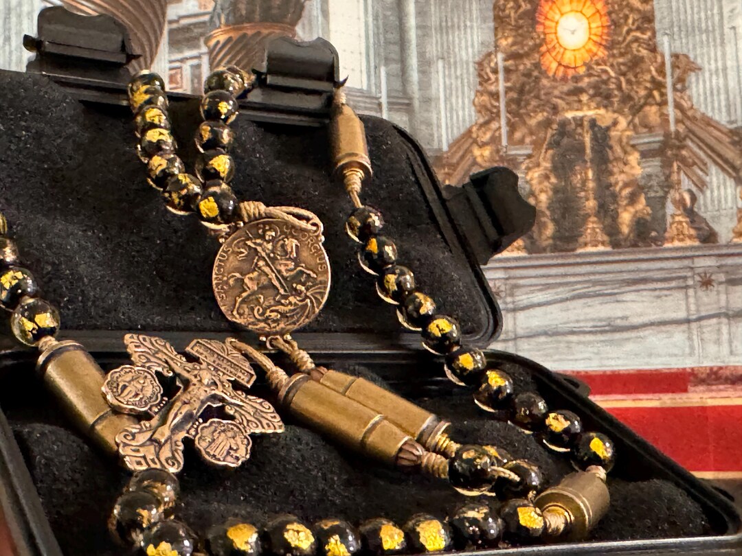 Father Kunkel Bronze-black & Gold St. George Bullet Rosary Christmas ...