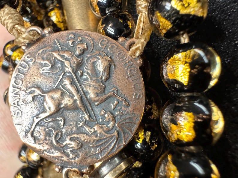 Father Kunkel Bronze-black & Gold St. George Bullet Rosary Christmas ...