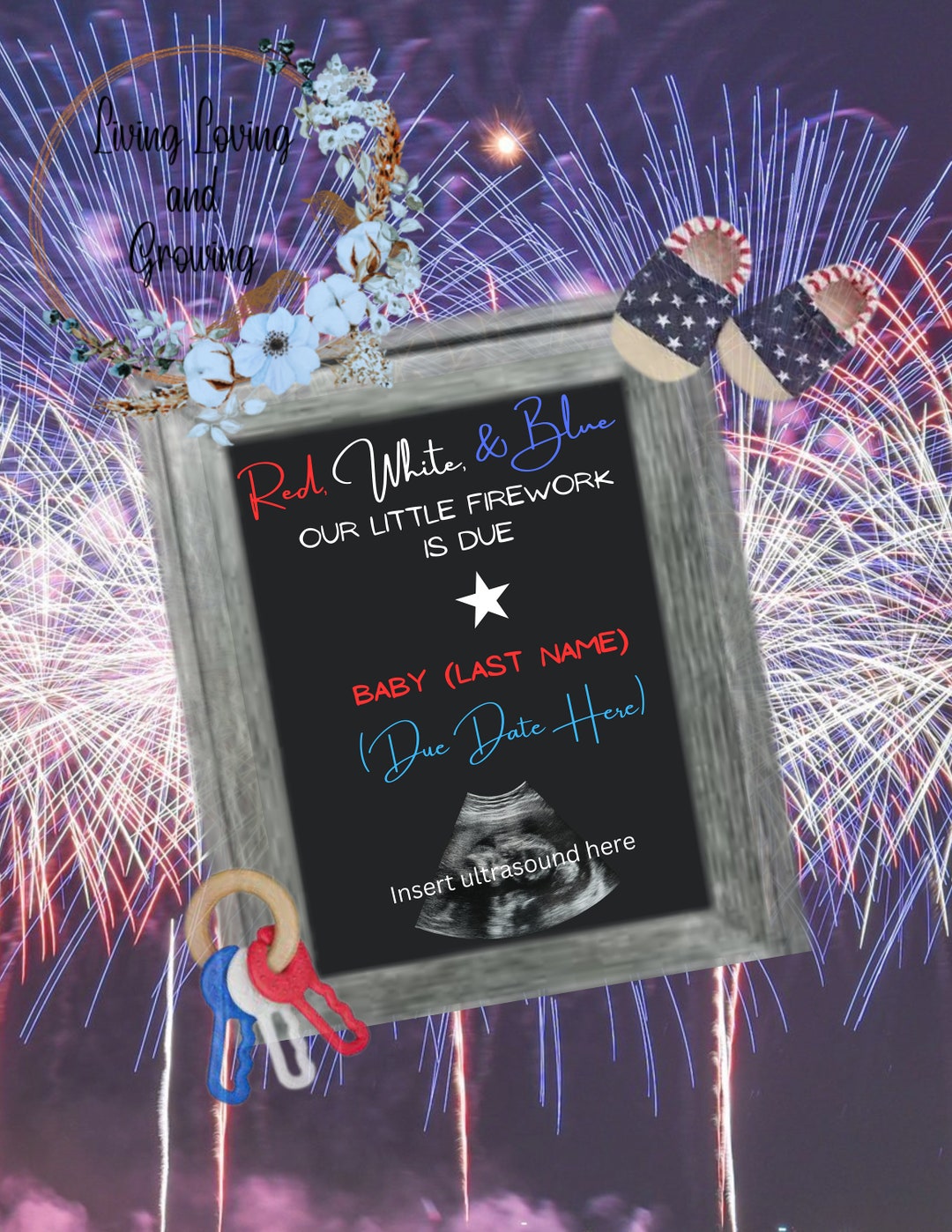 Firework Pregnancy Announcement - Etsy