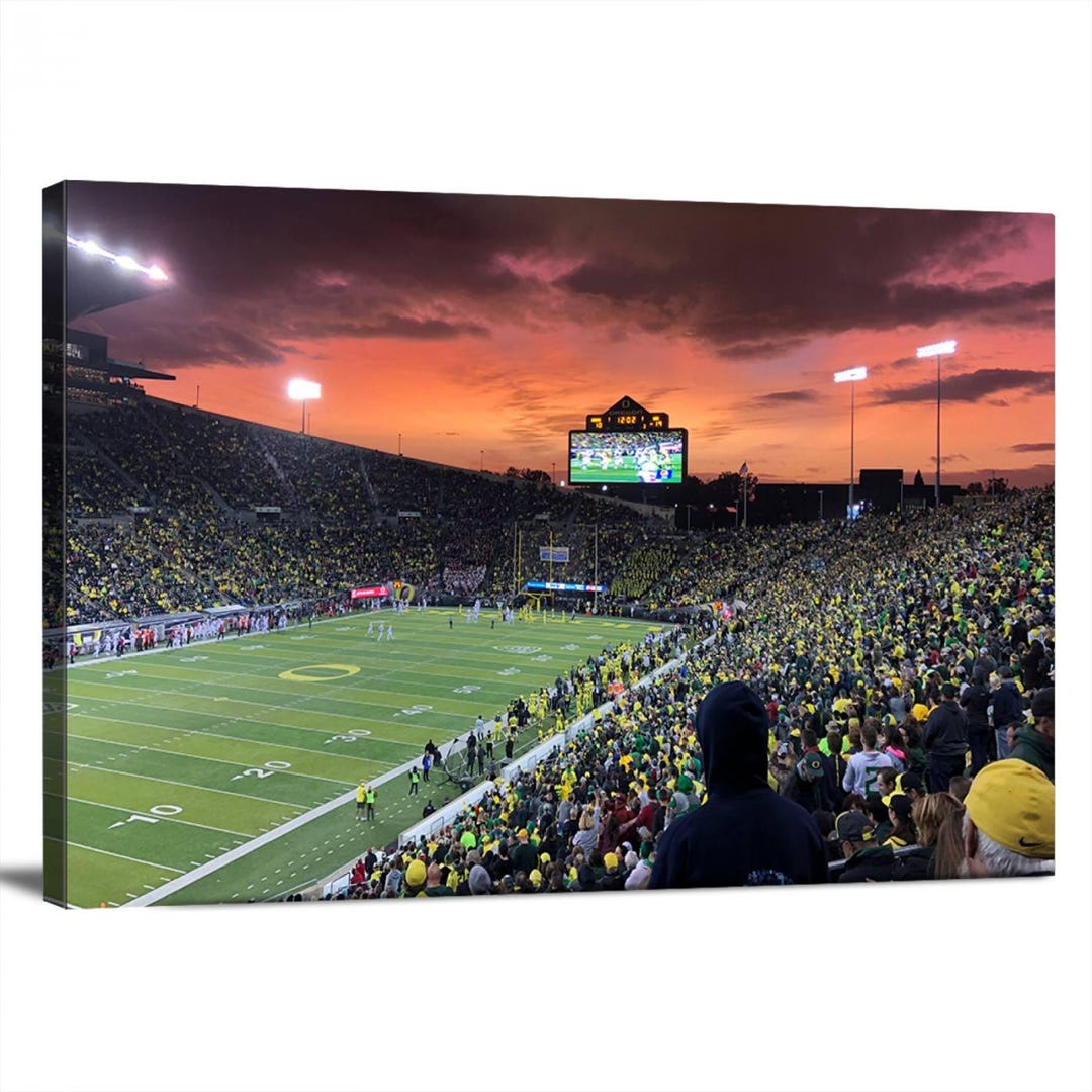 Eugene Autzen Stadium Wall Art Print, Universities in Oregon Football ...