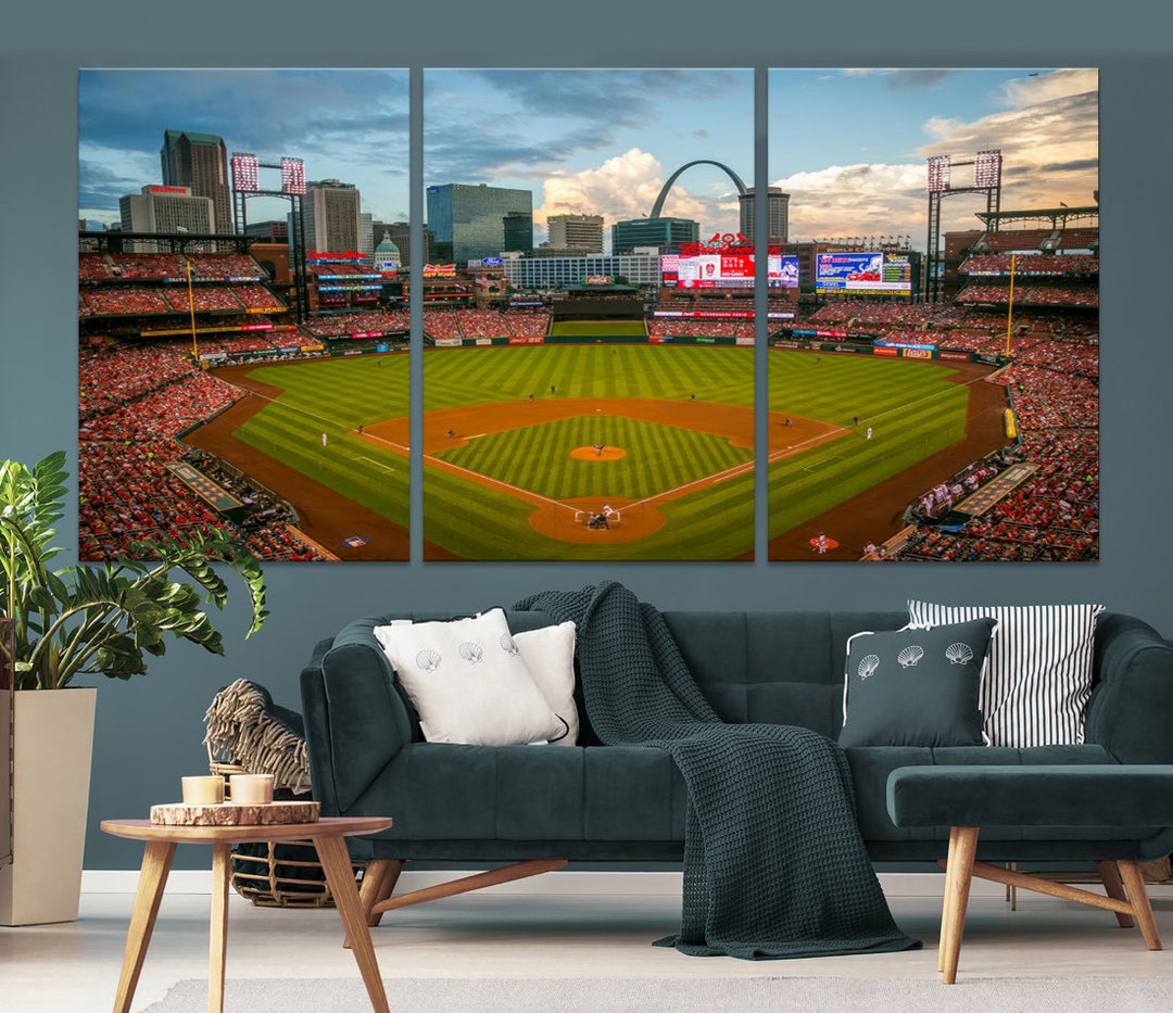 St. Louis Cardinals Baseball Canvas Print Busch Stadium Wall Art Ready ...