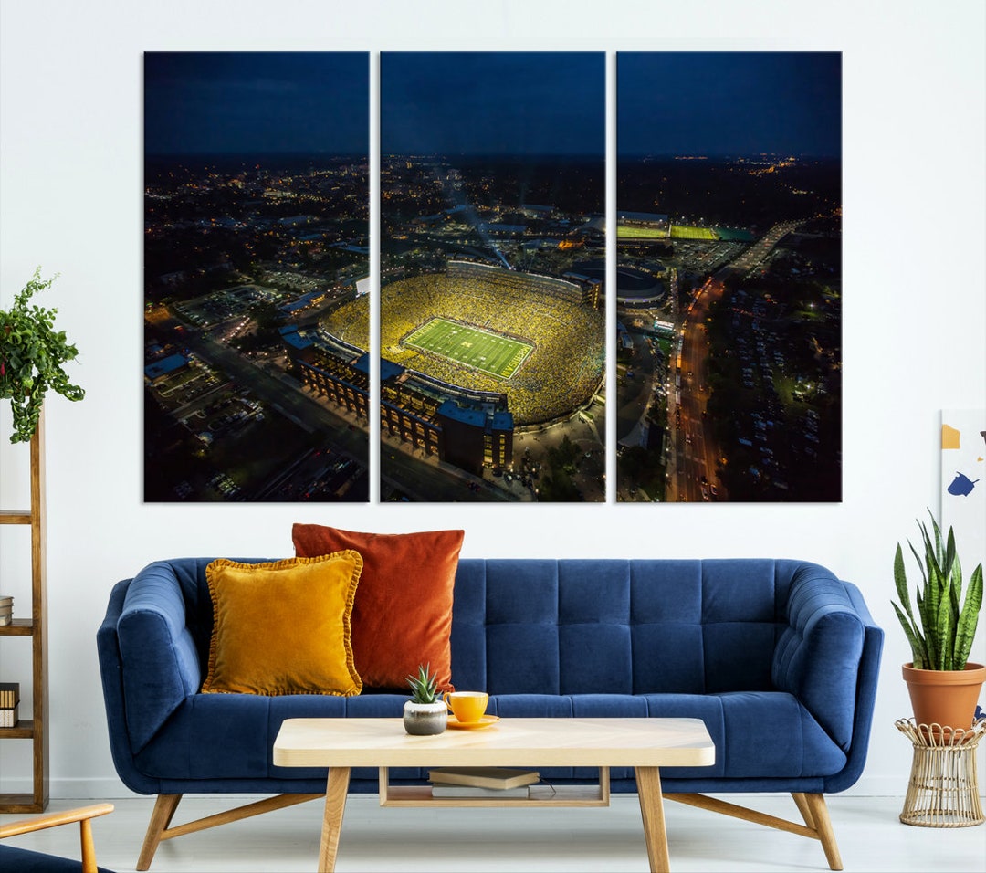 Michigan Stadium Canvas Wall Art Print Football Wall Art American ...