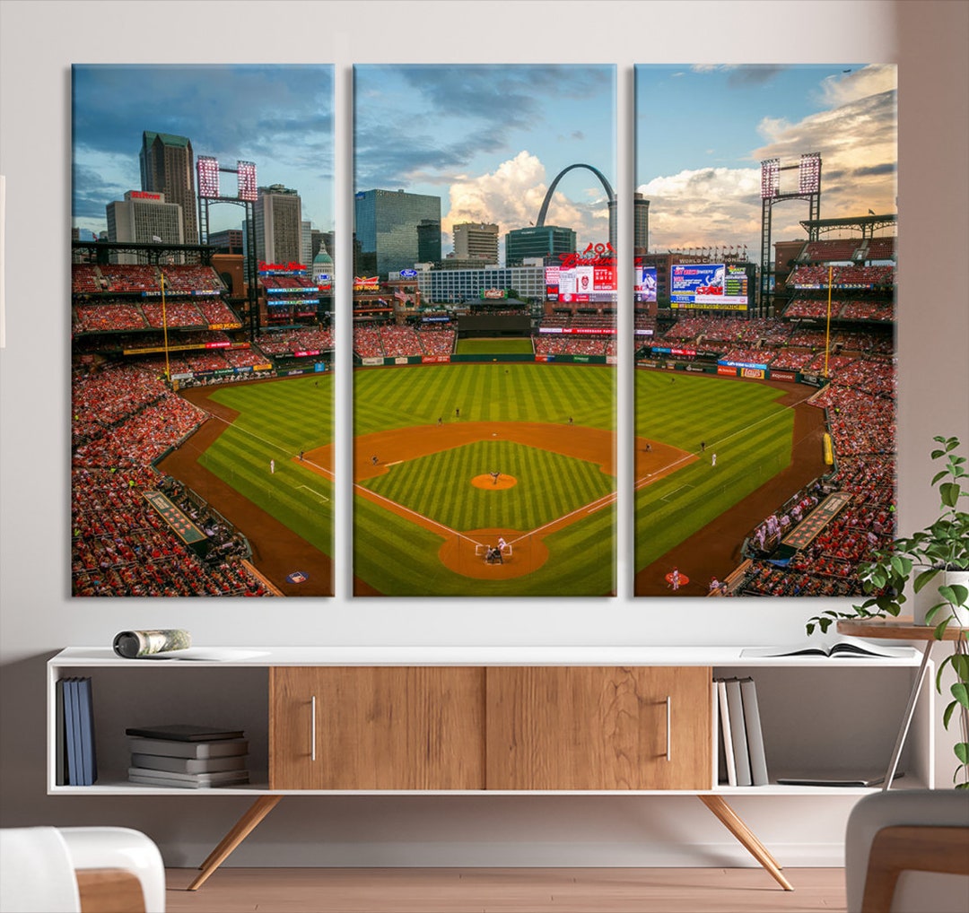St. Louis Cardinals Baseball Canvas Print Busch Stadium Wall Art Ready ...
