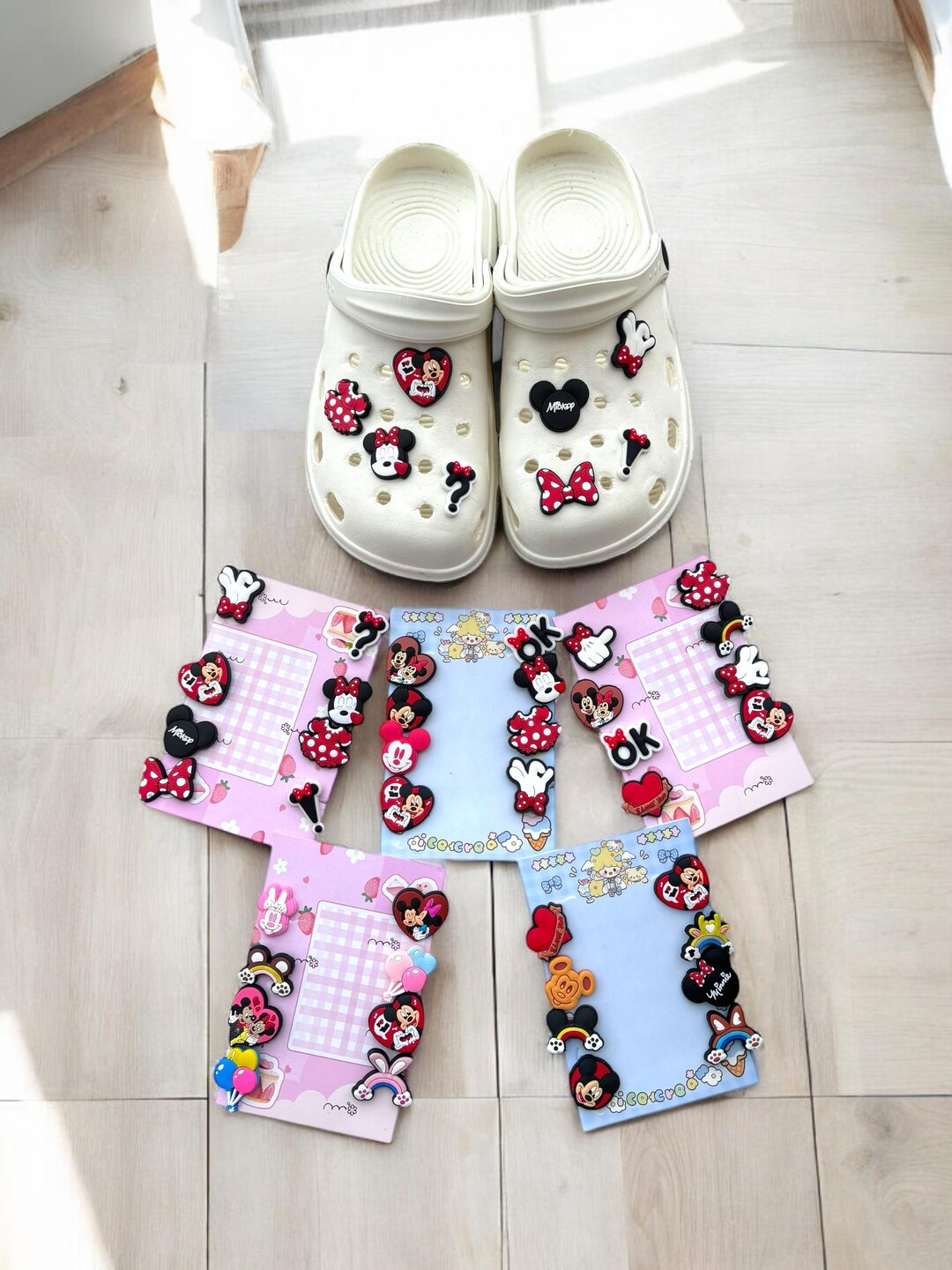 8 Pcs Silicone Rubber Charms for Shoes Mouse Love Cartoon Shoe Croc ...