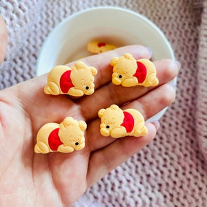 Silicone Focal Beads Yellow Pooh Bear Friends DIY Beadable Pen Crafts ...