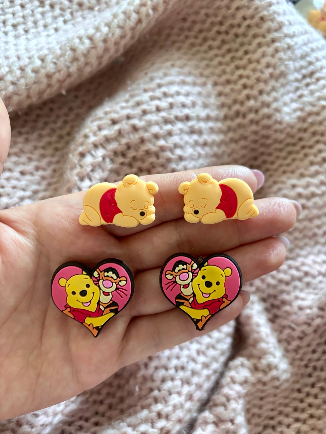 Silicone Focal Beads Yellow Pooh Bear Friends DIY Beadable Pen Crafts ...