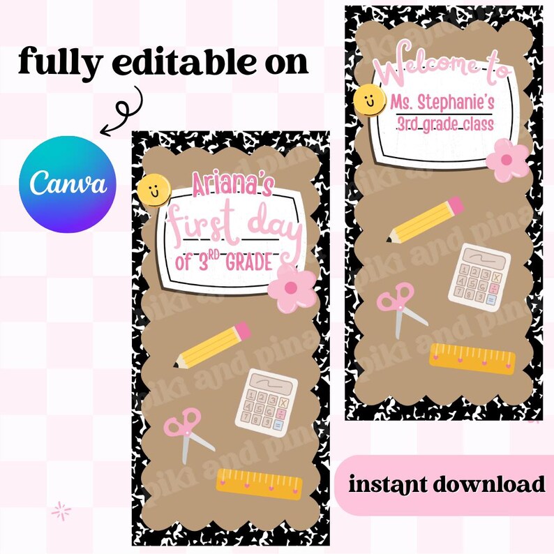 Editable Welcome Door Banner Template: First Day of School Classroom ...