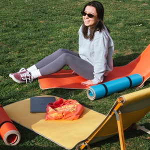 Yellow Foldable Tilt Adjustable Wooden Sun Lounger, Light Folding ...