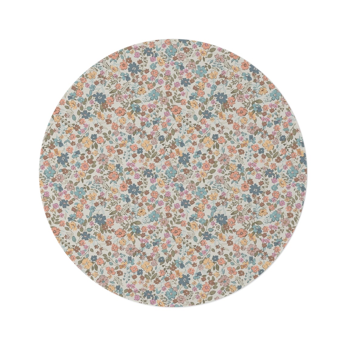 Floral Round Rug - Etsy