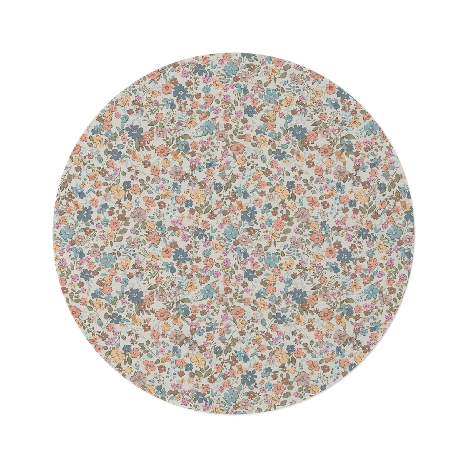 Floral Round Rug - Etsy