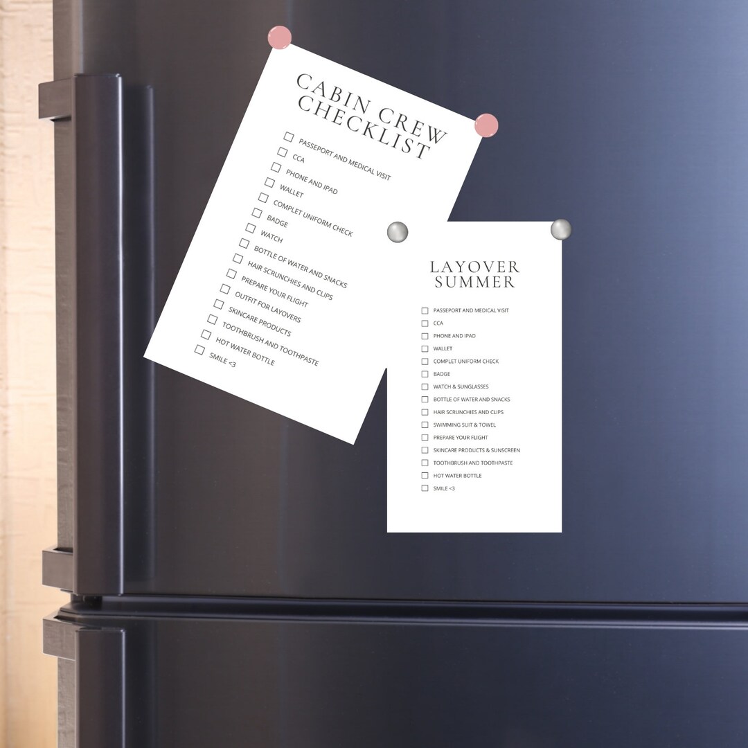 Cabin Crew Checklist Before Work - Etsy