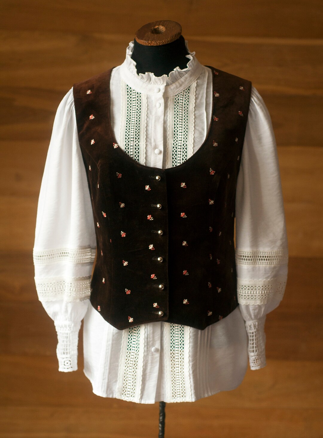 Brown Velor Vintage Vest for Women, Size M, L - Etsy
