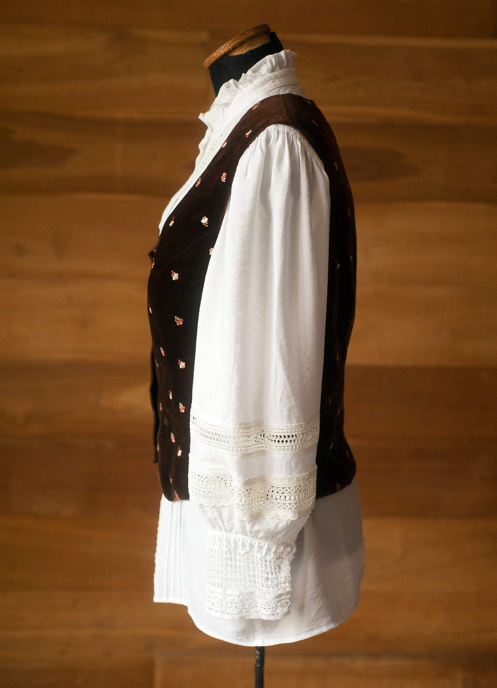Brown Velor Vintage Vest for Women, Size M, L - Etsy