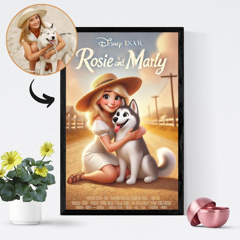 Pixar Style Pet Portrait, Pet Cartoon Poster, Dog Poster, Cat Poster ...