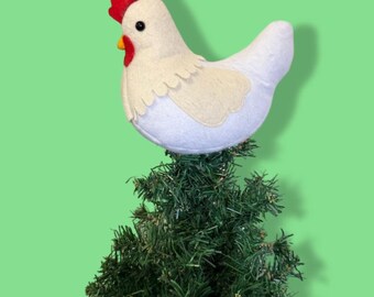 Chicken Christmas Tree Topper - Rustc Farm Chic Metal Decor - Etsy