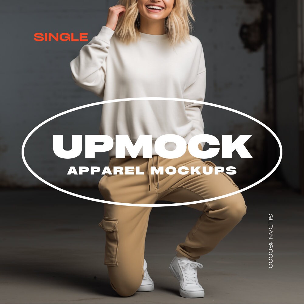 White Gildan 18000 Mockup Apparel Mockup Fashion Mockup Digital Mockup ...