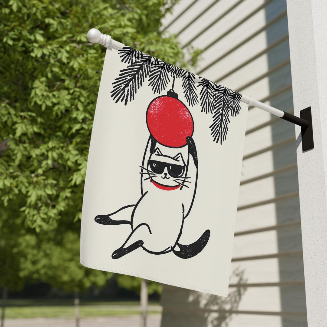 Every Cat Owner's Christmas Home and Garden Flag, Funny Christmas Cat ...