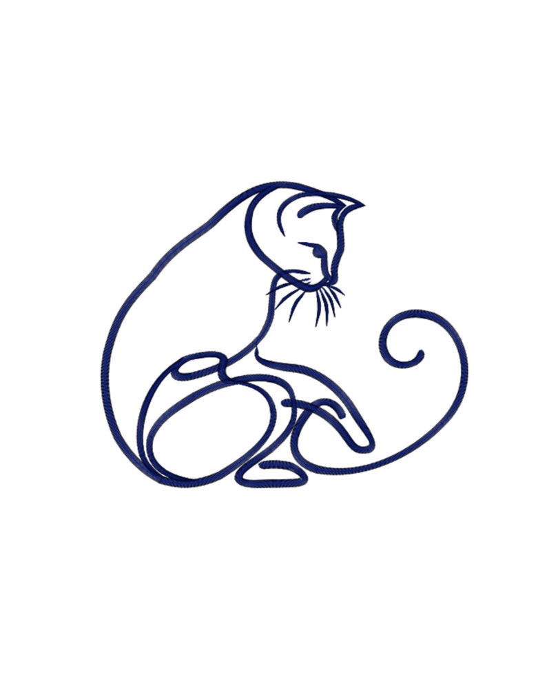 Simple Cat Embroidery Design Cat Machine Embroidery Design Cat ...