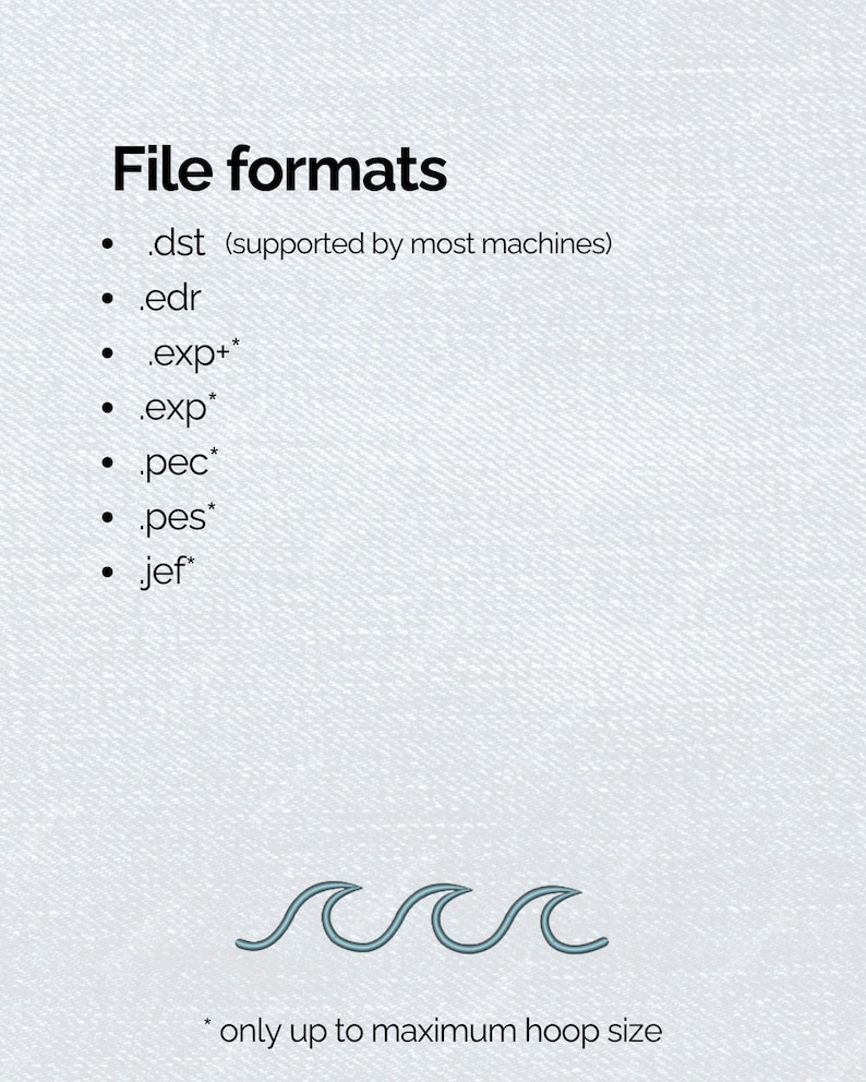 Waves Embroidery Design Beach Waves Embroidery File Summer Vacation ...