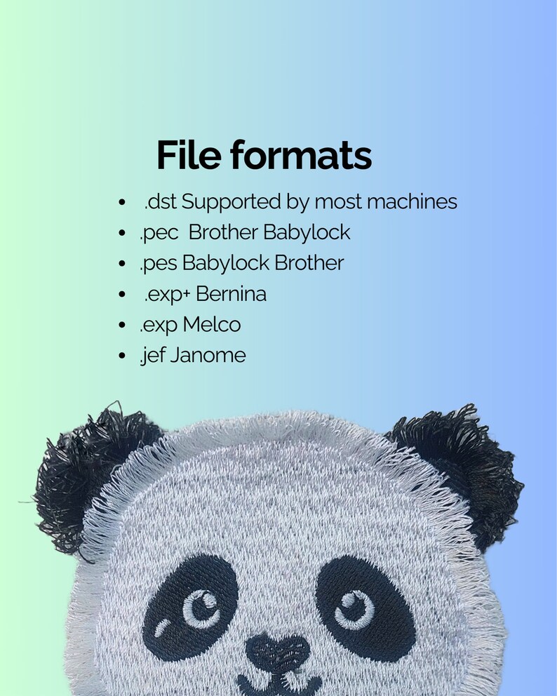 Panda Fringe Machine Embroidery Design Fringe Panda Machine Embroidery ...
