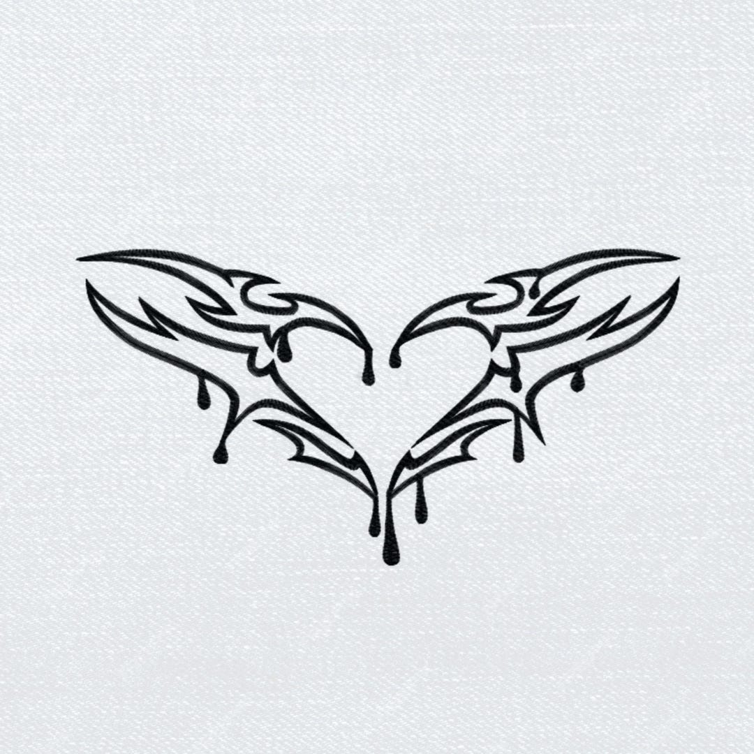 Y2K Embroidery Design Y2K Embroidery File Heart Tribal Embroidery ...