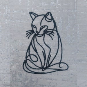 Cat Machine Embroidery Designs Bundle Dst Simple Cat Embroidery Design ...